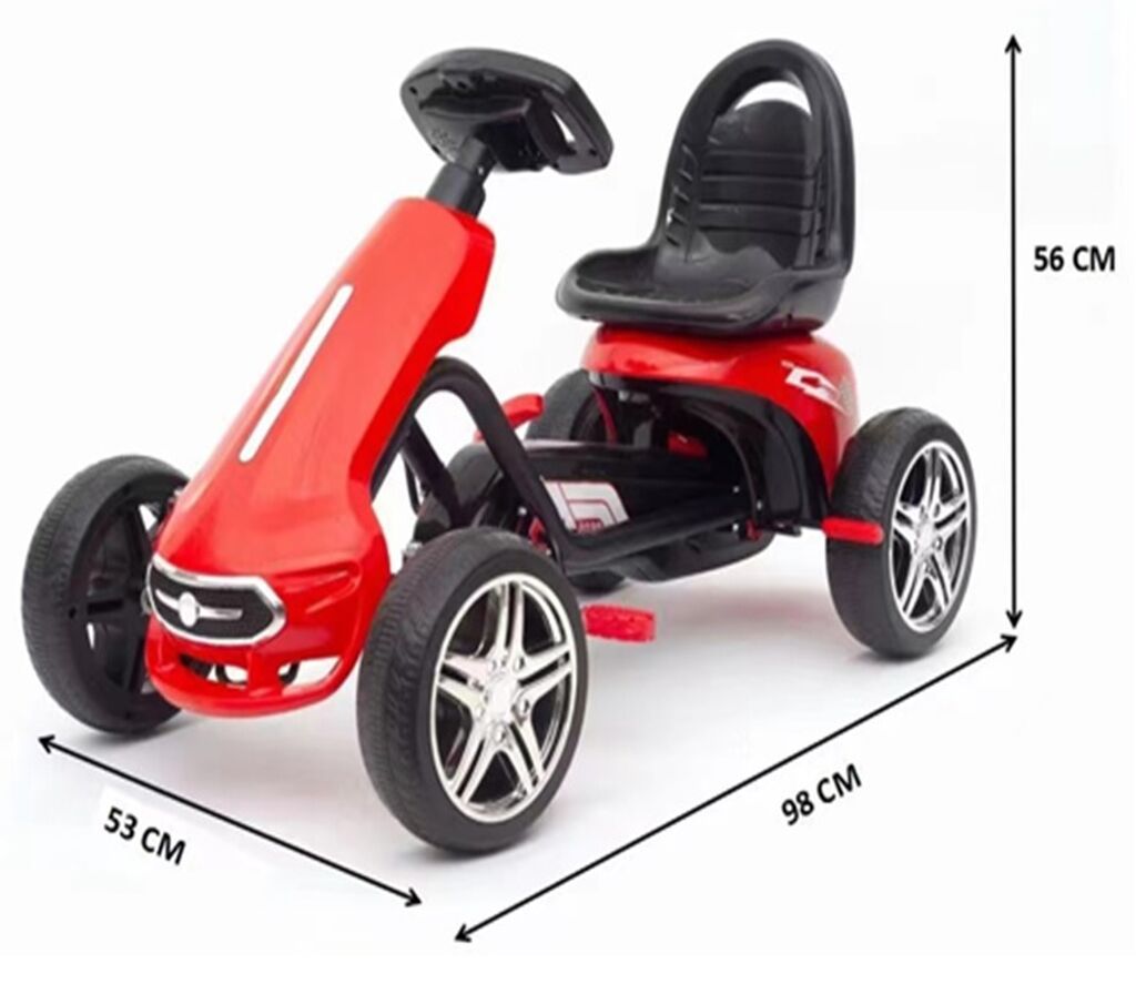 Karting mini na pedale – Crveni - Kompaktno dečje vozilo na pedale sa