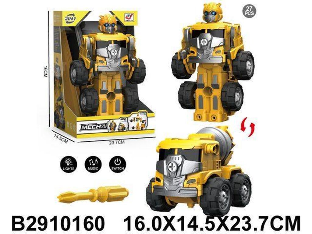 Transformers 016001 K-60 – 2u1 robot i kamion mešalica Pripremi se za