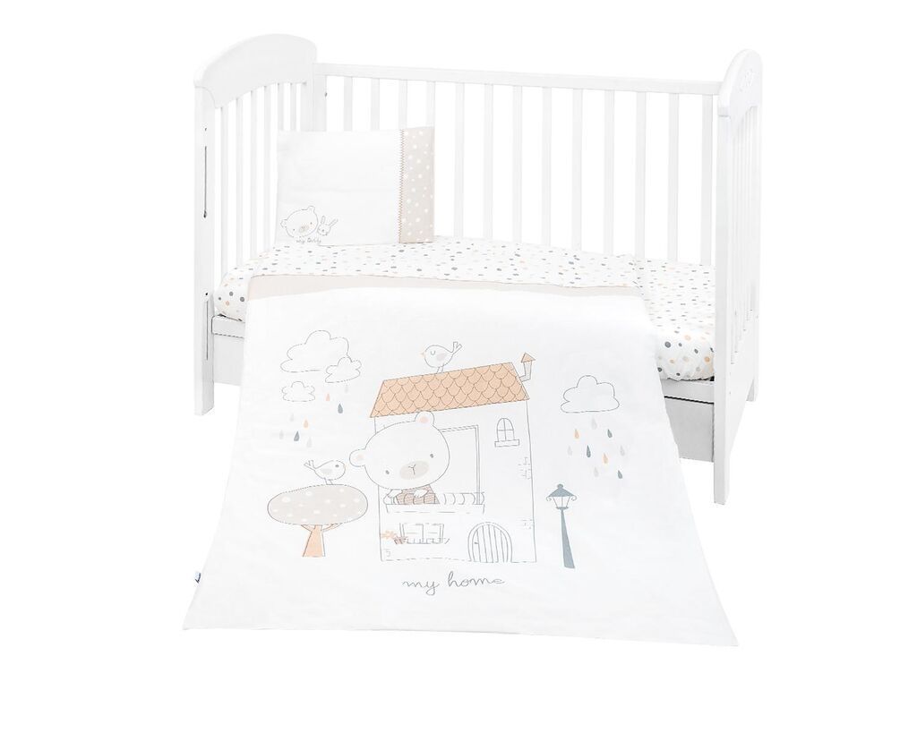 Posteljina sa ogradicom KKB My Teddy – set od 6 delova za krevetac
