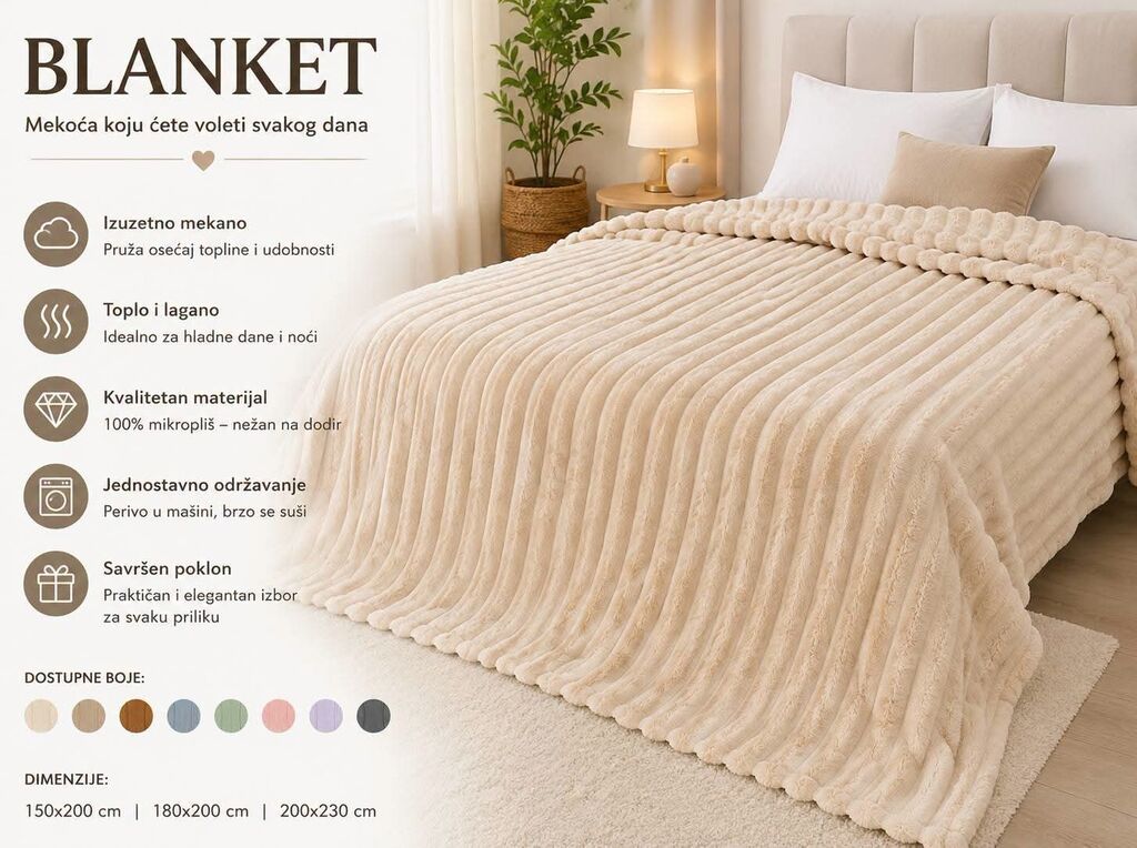 Blanket cebe Mekoca koju cete voleti svaki dan Dimenzije: 150x200cm-