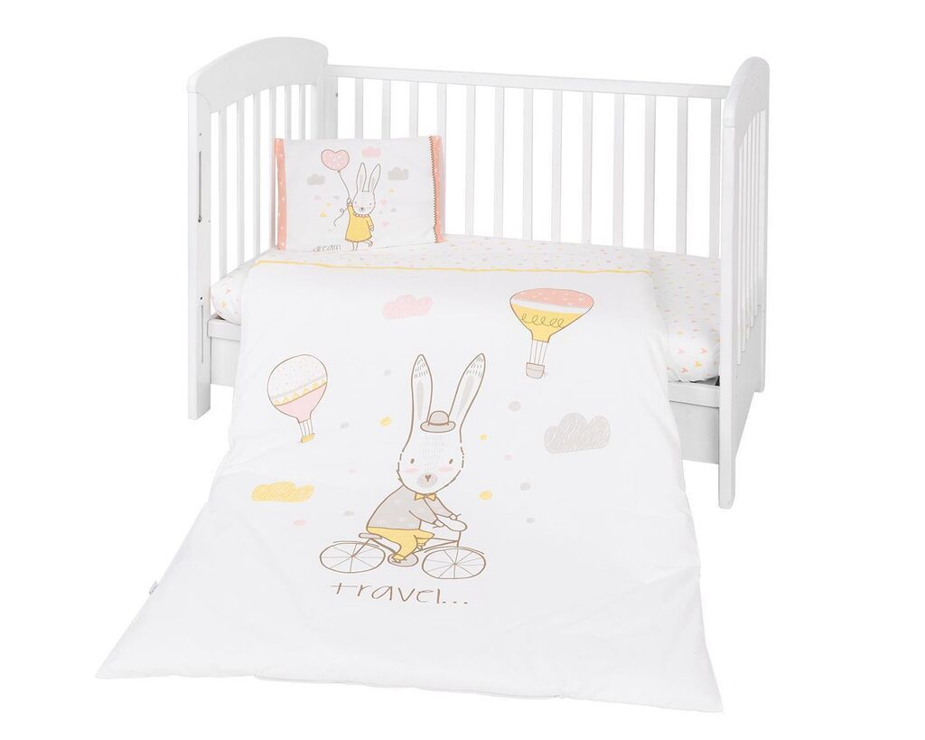 KIKKA BOO – Posteljina sa ogradicom, 6 delova, 70×140 cm “Rabbits in