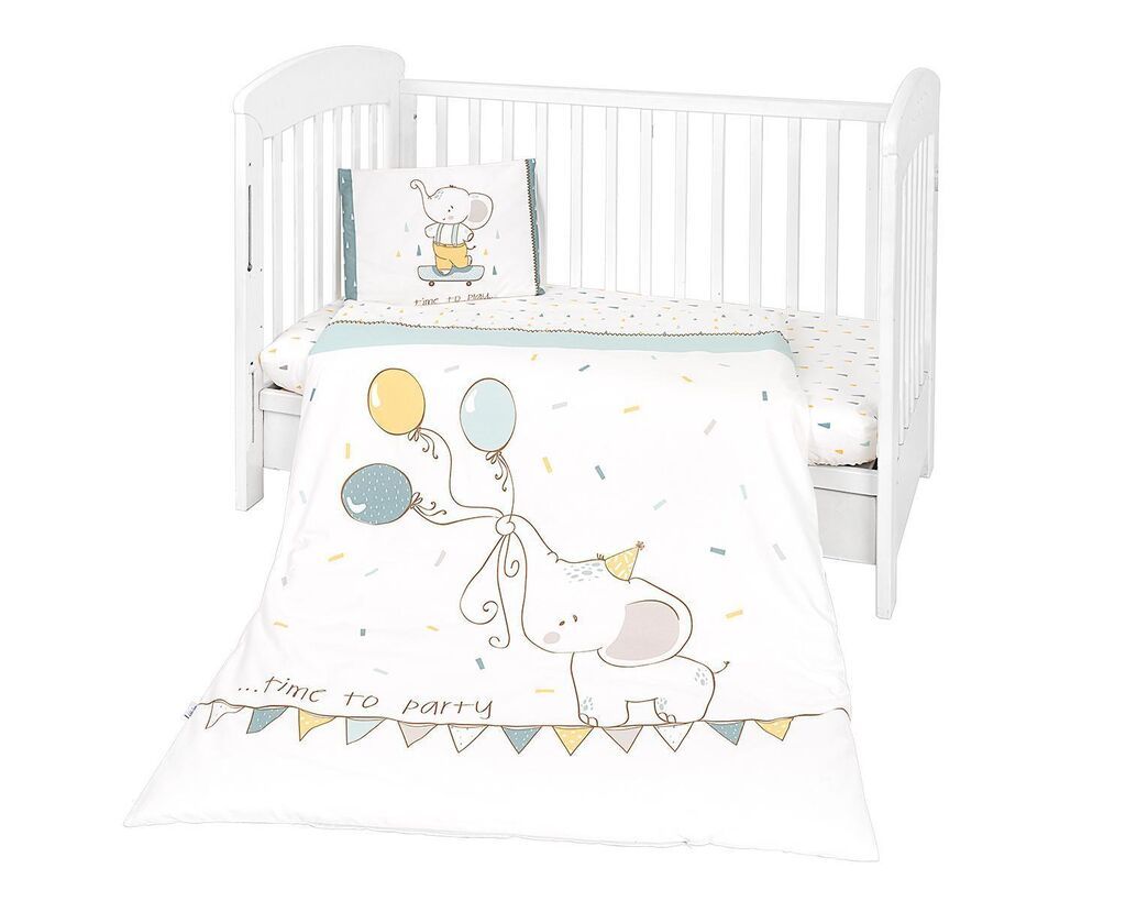 Posteljina sa ogradicom 6 delova 60×120 – KKB Elephant Time (šifra