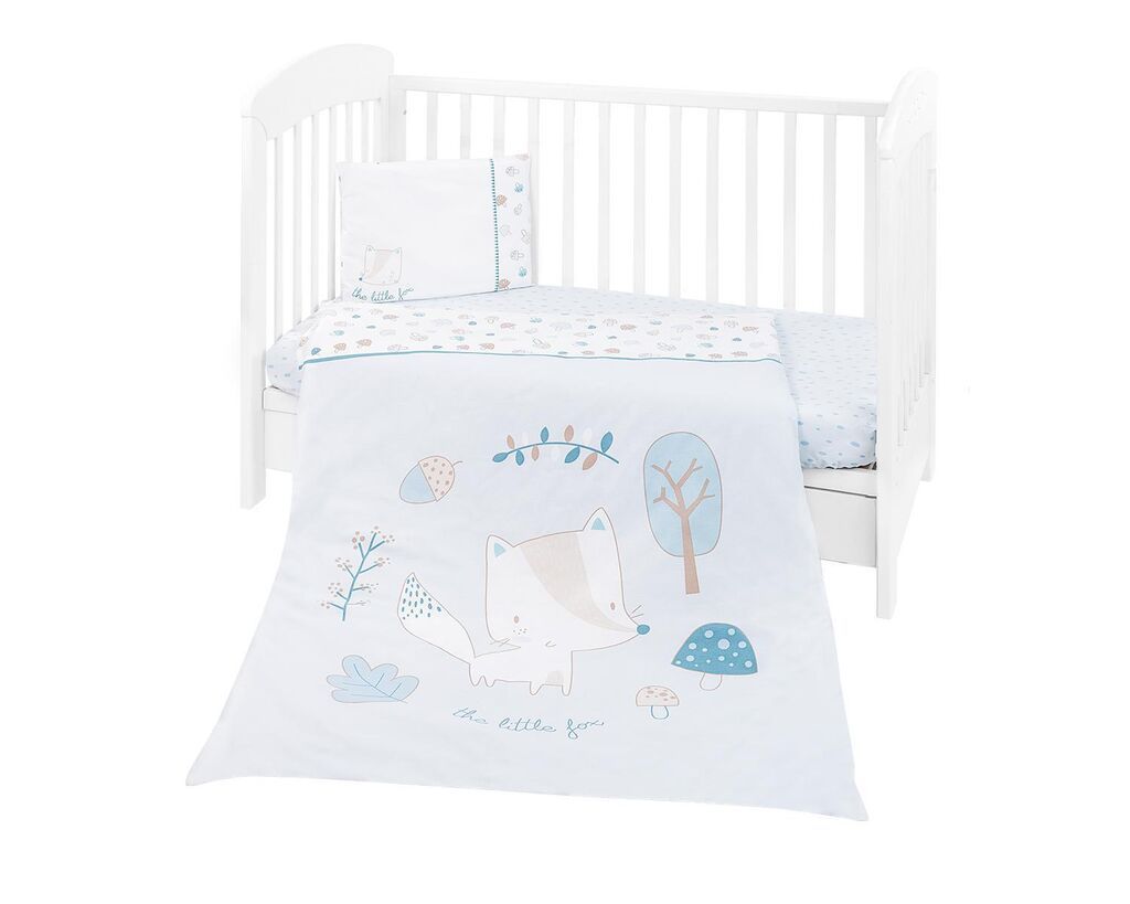 KIKKA BOO Little Fox – posteljina sa ogradicom, 6 delova (70×140 cm)