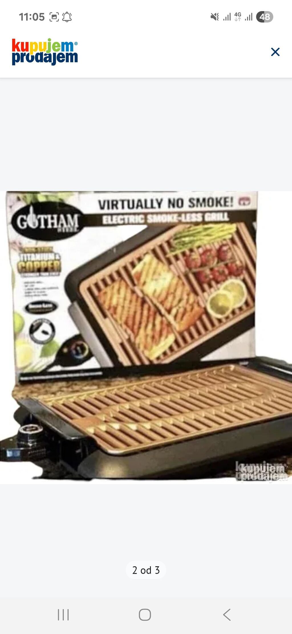 Gotham Steel Electric Smoke-Less Grill – električni roštilj bez dima