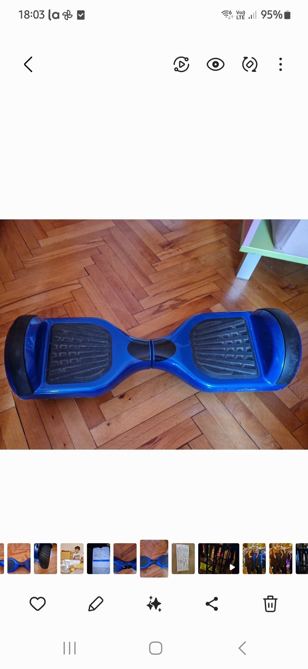- Električni hoverboard/segvej – plavi sa punjacem. - Polovan, ocuvan
