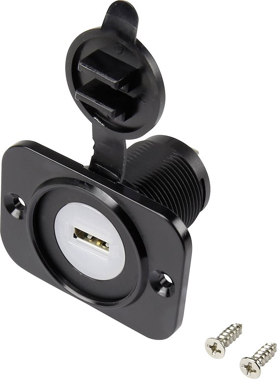 TRU COMPONENTS 1229308 USB priključni konektor Rezultat: 2.1 A, Vhod: 12/24 V / DC · 5 V/DC