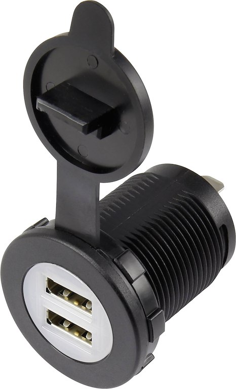 TRU COMPONENTS 1229307 USB priključni konektor Rezultat: 2.1 A, Vhod: 12/24 V / DC · 5 V/DC