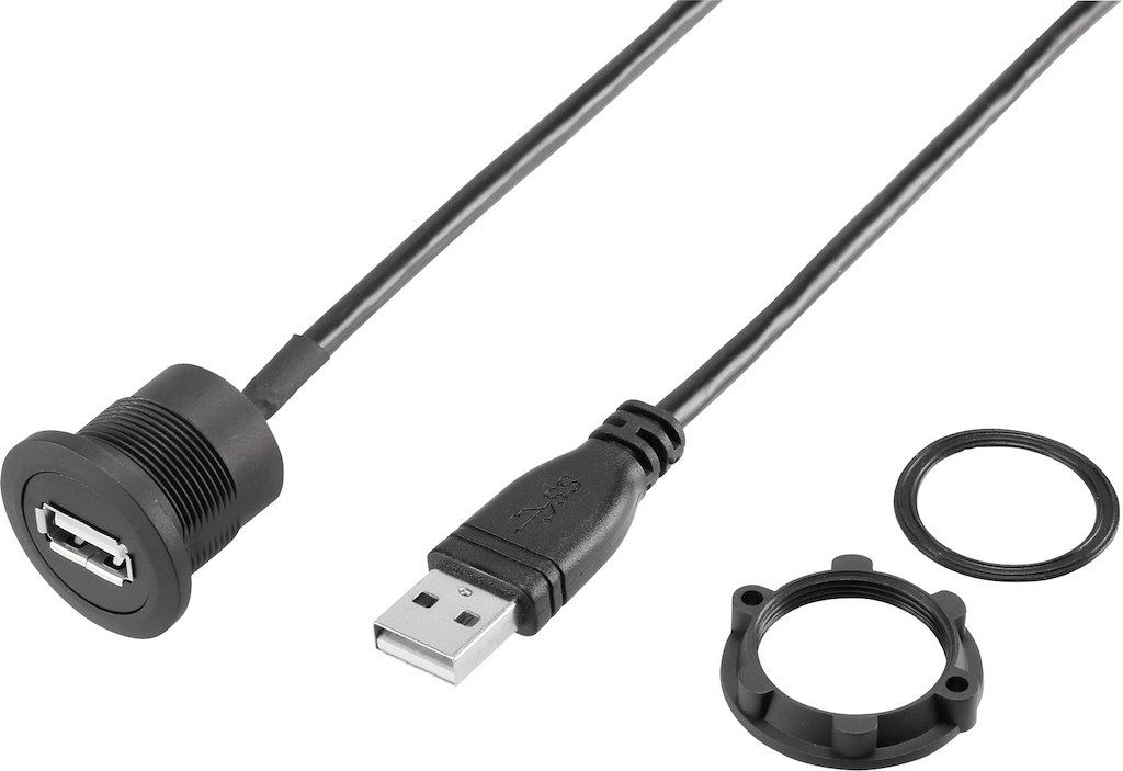 TRU COMPONENTS USB-20-BK USB priključni konektor 1.50 m