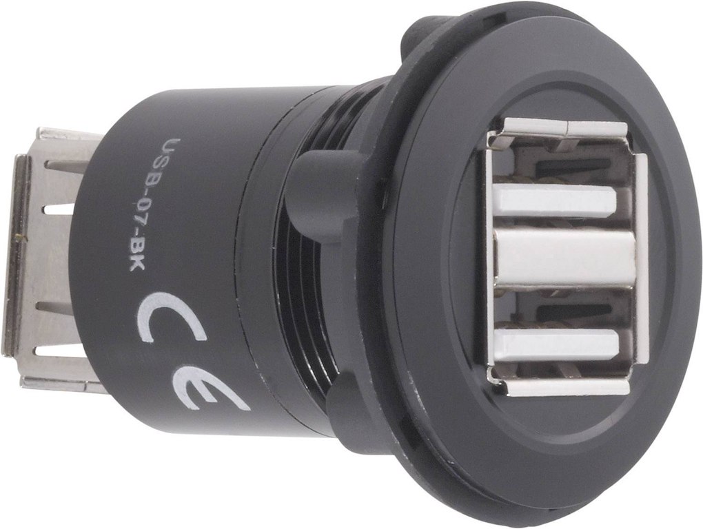 TRU COMPONENTS USB-07-BK USB priključni konektor USB 2.0