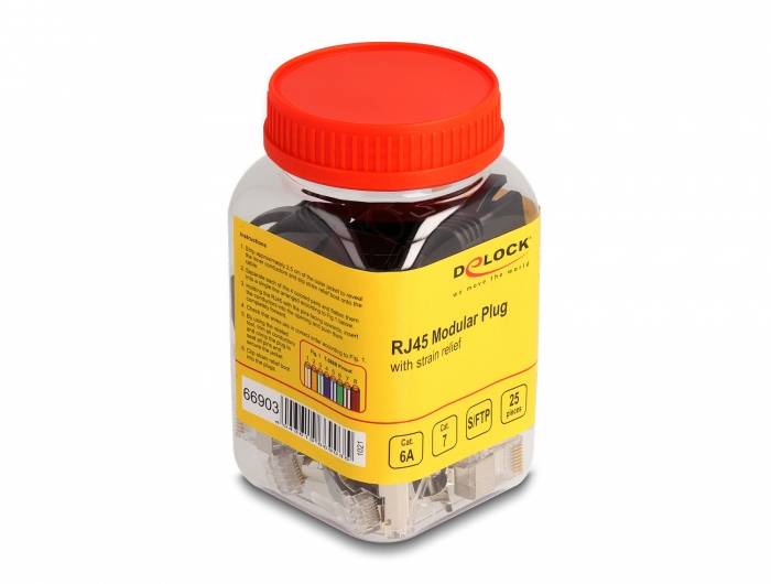 Delock 3381897 RJ45 konektor kabl crna