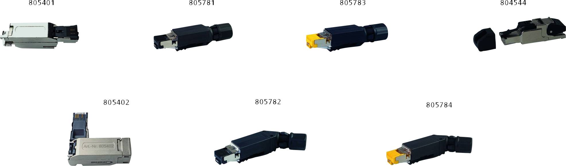 HELU 3332844 RJ45 konektor ravni muški konektor 8P4C pol. metalik