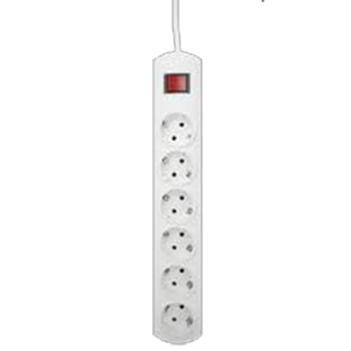 ELCO Šestostruki naponski produžni kabl 3m sa prekidačem, H05VV-F 3G1.5, PP/J-Y 3x1.5 - 20334, 6 utičnica, 3m