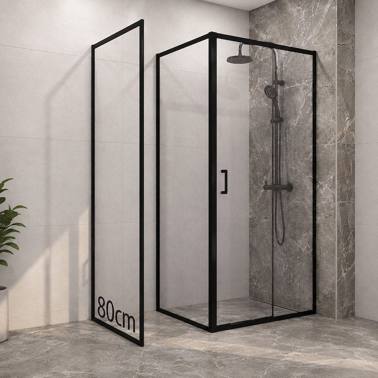 Modulare bočni panel 80×200 crni mat/proziran