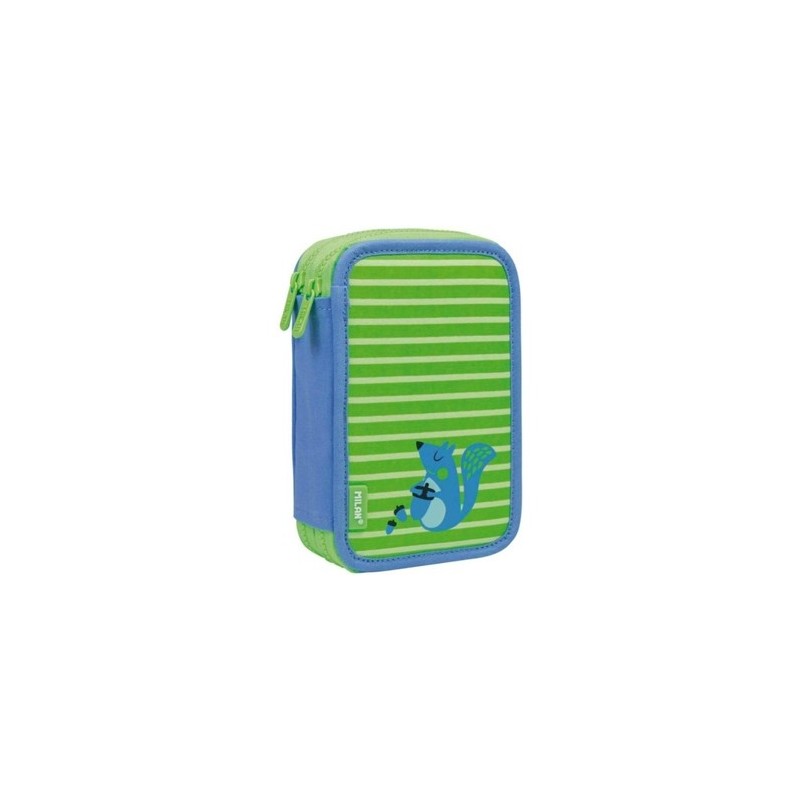 Filled double decker pencil case Coconut, green