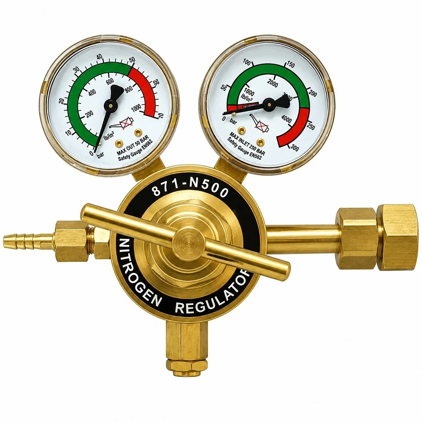 Reducir ventil – regulator pritiska za azot (Nitrogen N₂) sa manometrom 0–50 bar | Profesionalni regulator za industrijsku upotrebu