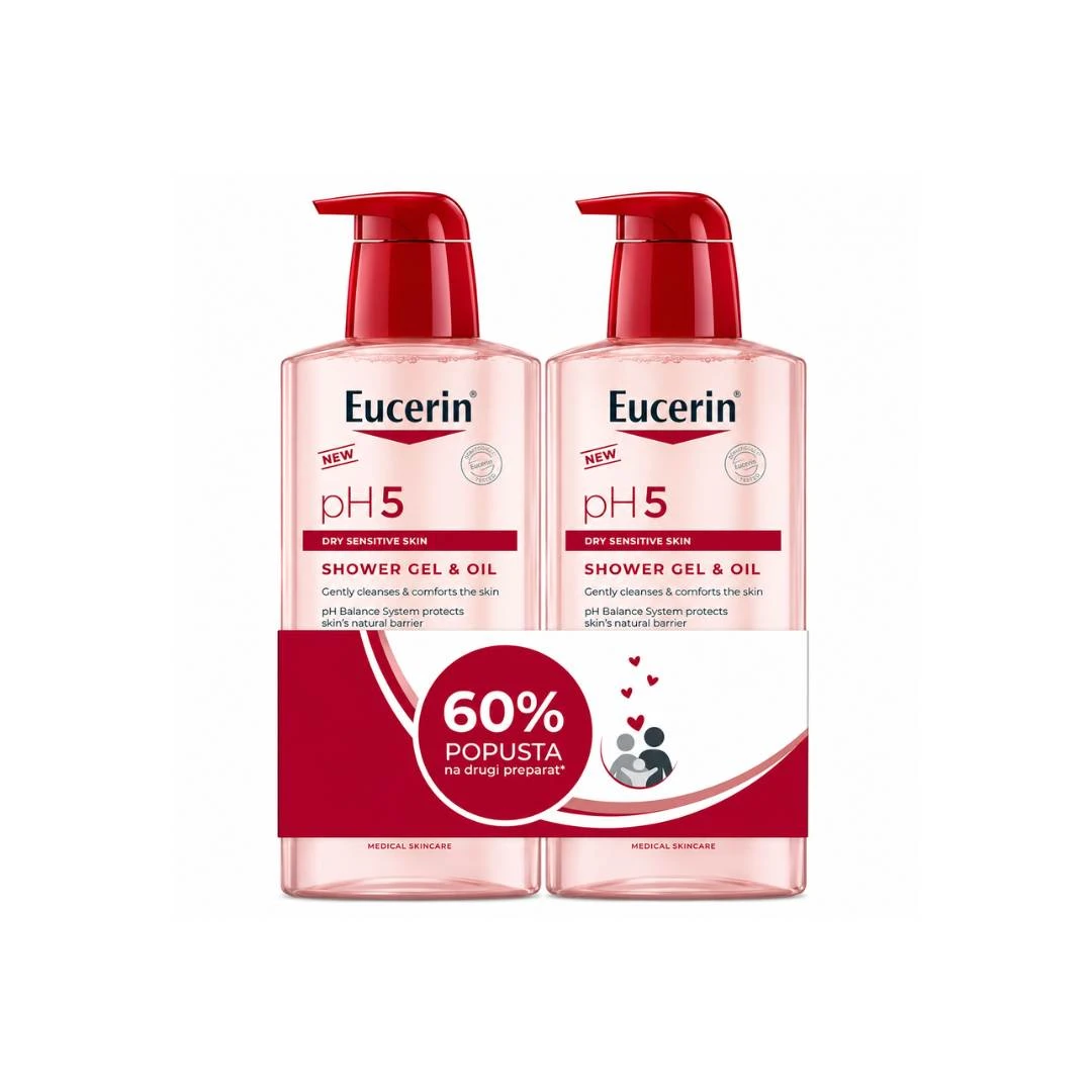 Eucerin® pH5 PROMO Gel i Ulje za Tuširanje 2x400 mL