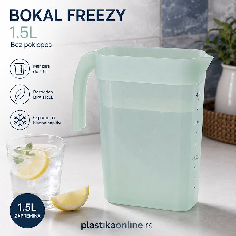 Bokal 1,5l Freezy Svetlo plava