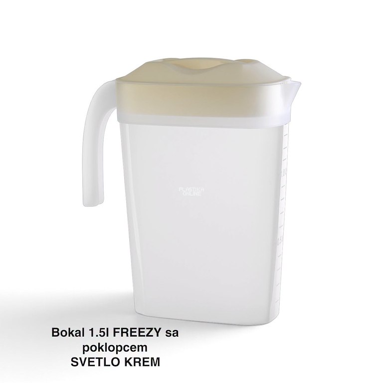 Bokal 1,5l s poklopcem Freezy svetlo krem