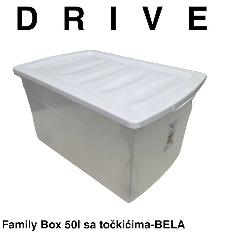 Kutija za odlaganje sa točkićima 50L – Family box drive 50l-BELA