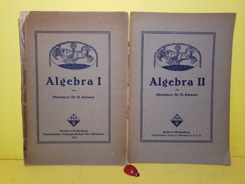 ALGEBRA I i II Dr H. Schwarz ANTIKVARNO 1920 EXRA RETKO