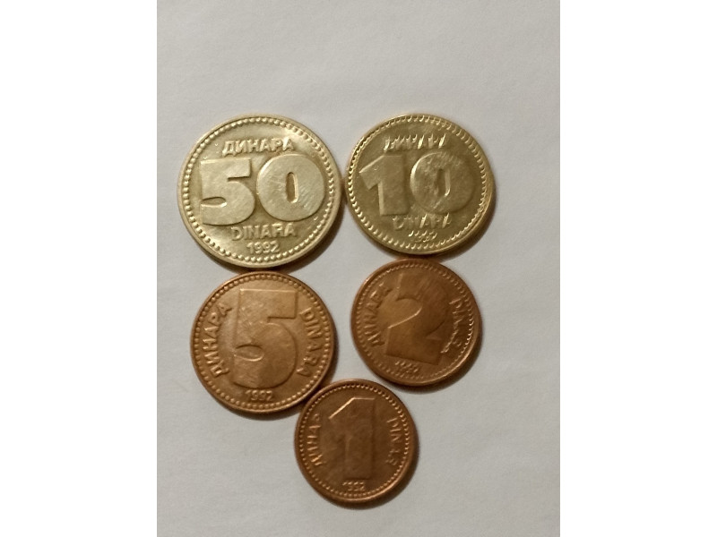 Jugoslavija LOT 1992 XF-UNC