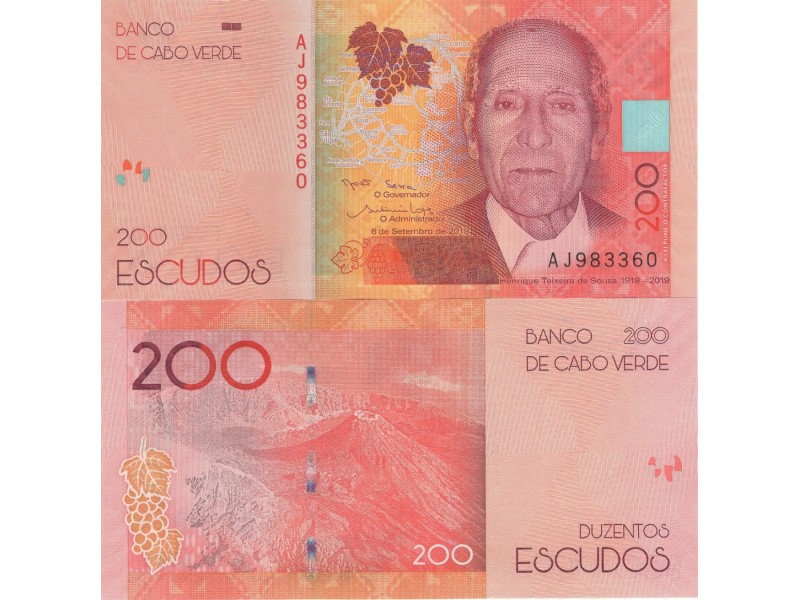 CAPE VERDE Zelenortska ostrva 200 Escudos 2019 UNC, P-7