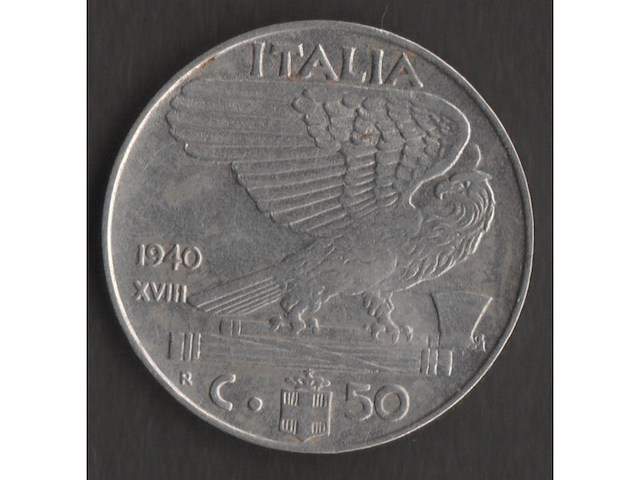 50 Centesimi - 1940 - Italija, Italy - ( non-magnetic)