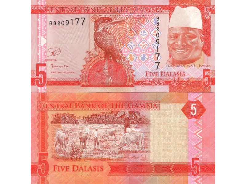 GAMBIA 5 Dalasis 2015 UNC, P-31