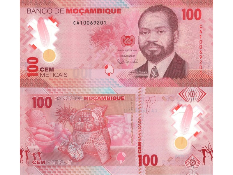 Mozambik MOZAMBIQUE 100 Meticais 2024 UNC, P-157 Polyme