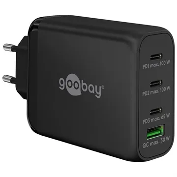 GOOBAY 100W GAN MULTIPORT FAST CHARGER - 3X USB-C, USB-A
