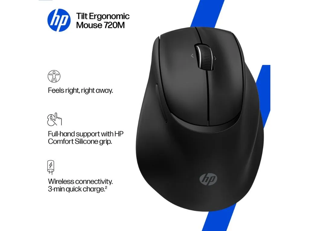 HP PSG Miš HP 720M Tilt Ergonomic/Ultra fast/Multi device/6000dpi/crna