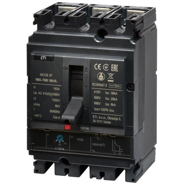 KOMPAKTNI PREKIDAC NBS-TMS 160/160A 3P ETI