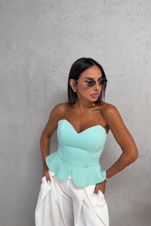 ALORA TURQUOISE PEPLUM KORSET