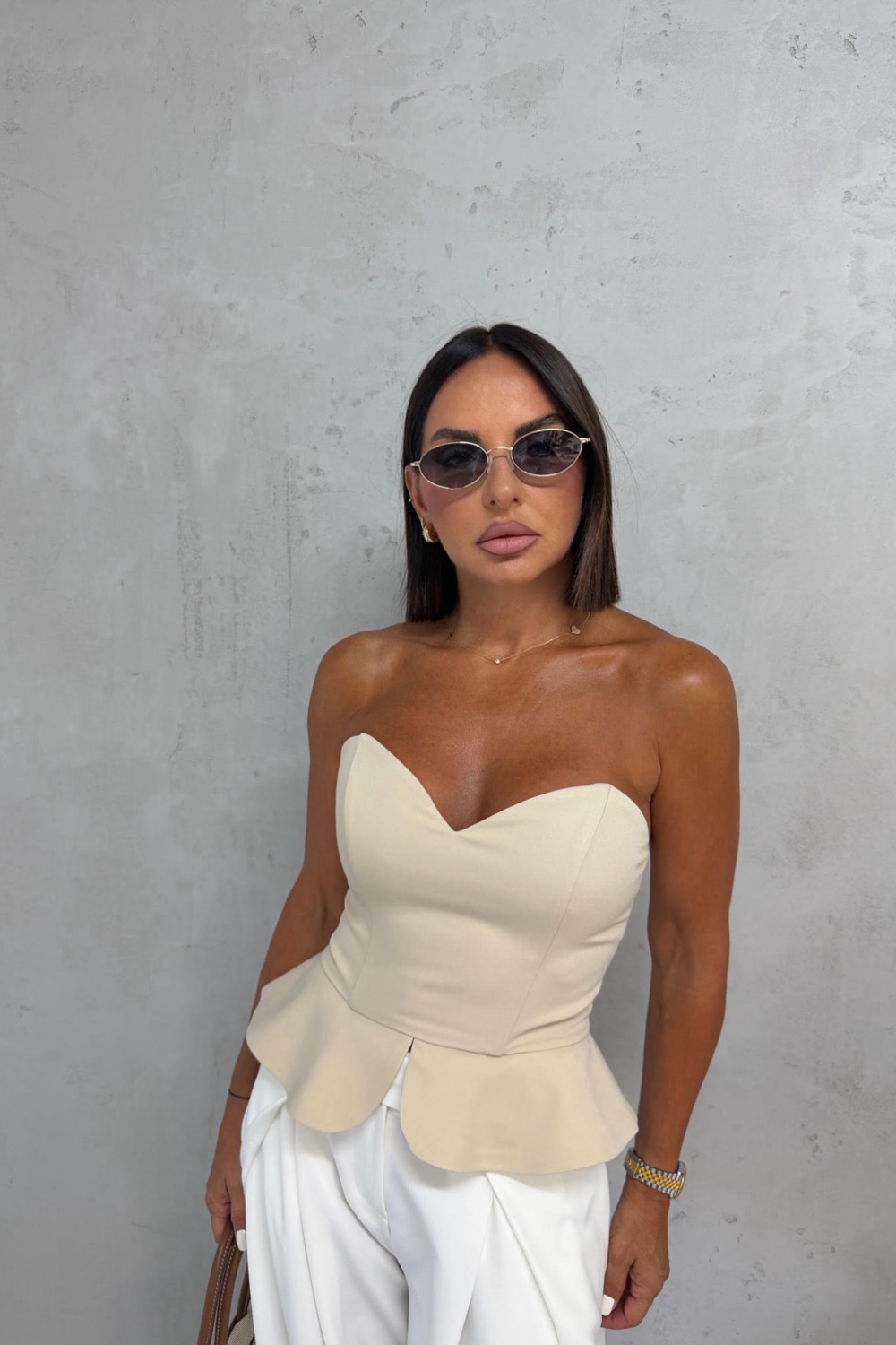 ALORA SAND PEPLUM KORSET