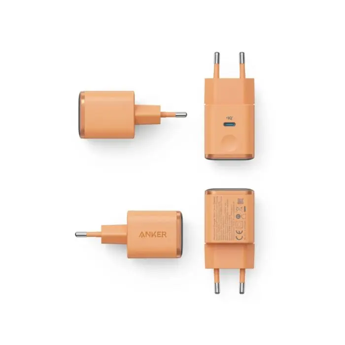 ANKER Nano 45W putni zidni punjač sa ekranom, USB-C port, narandžasti