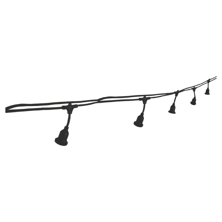 EUROLAMP spoljna girlanda sa 10 grla E27, 10+1 m, IP64, crna