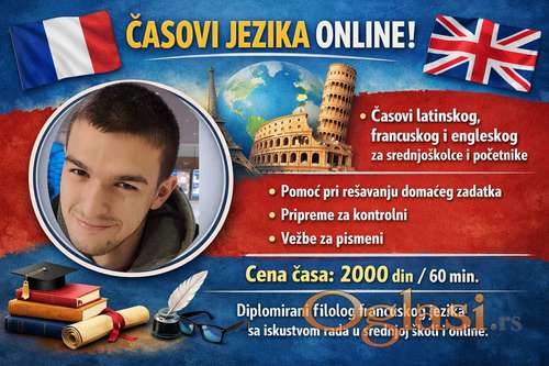 Časovi latinskog, francuskog i engleskog jezika za prvi i drugi razred gimnazije