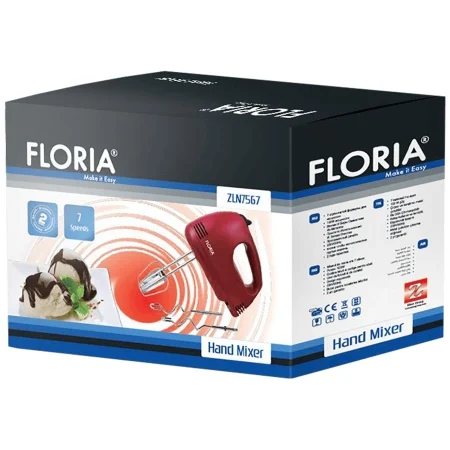 Floria ZLN7567 Mikser ručni, 7 brzina, 100W, Crni