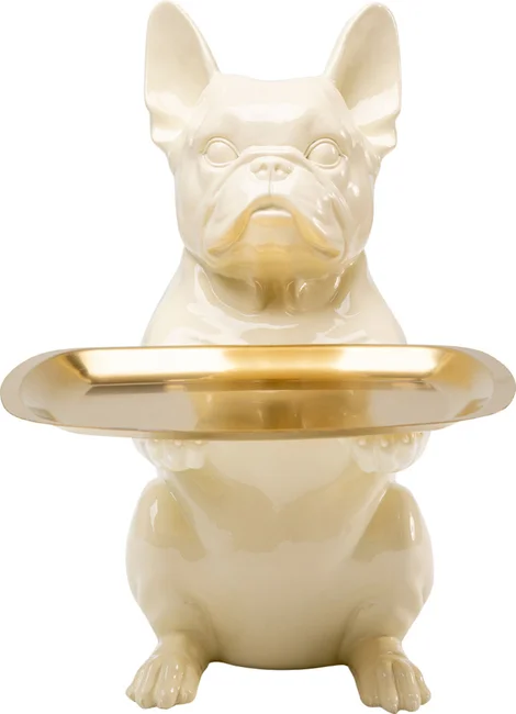 Figura ukrasna Dining Dog Cream 28cm