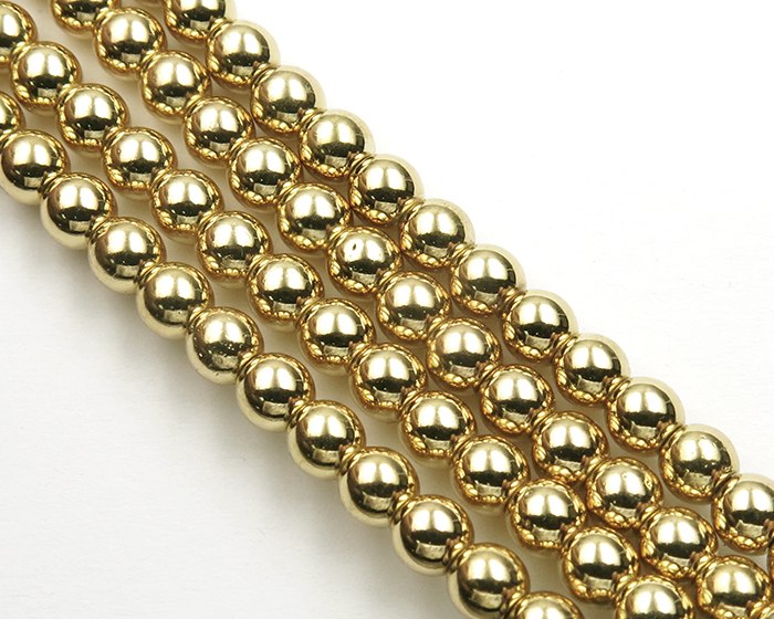HEM_Hematit 4mm – Plated 18K Gold (12kom)