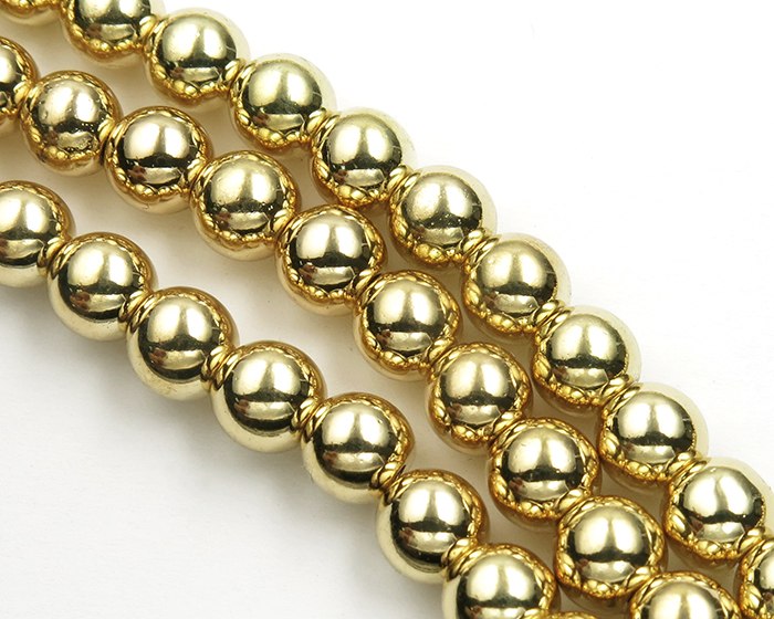 HEM_Hematit 6mm – Plated 18K Gold (6kom)