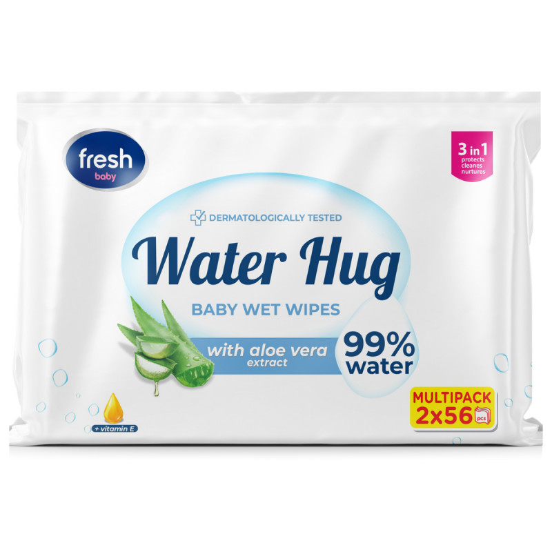 Fresh baby vlažne maramice water hug 2x56kom