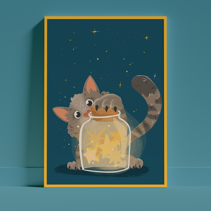 Sakupljač zvezda – ilustracija za dečiju sobu