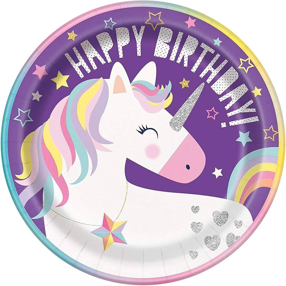 Jednorog Happy Birthday tanjirići veliki