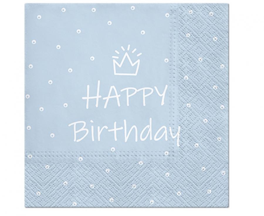 Svetlo plavi Happy Birthday salvete
