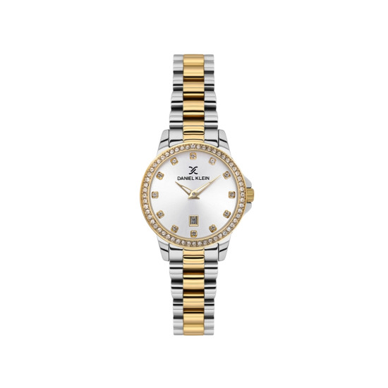 DANIEL KLEIN DK14316-3 ženski sat Crystal Date Two Tone Sunray White Dial 30mm Bestseller