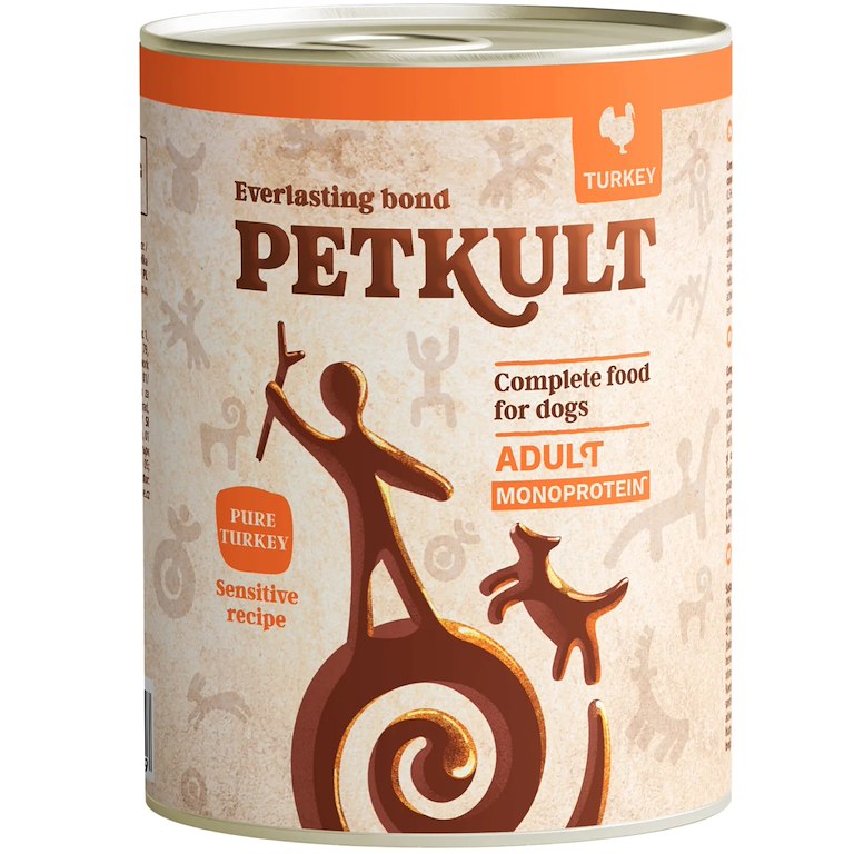 PETKULT mesni komadići, Monoprotein Sensitive ćuretina, bez žitarica, 800g