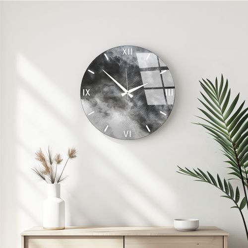 Huhu349 - Višenamenski Stakleni Zidni Sat 40 x 40 cm