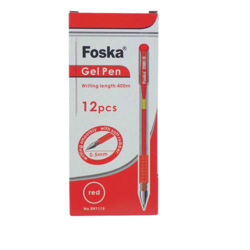 Foska gel olovka crvena 1/12