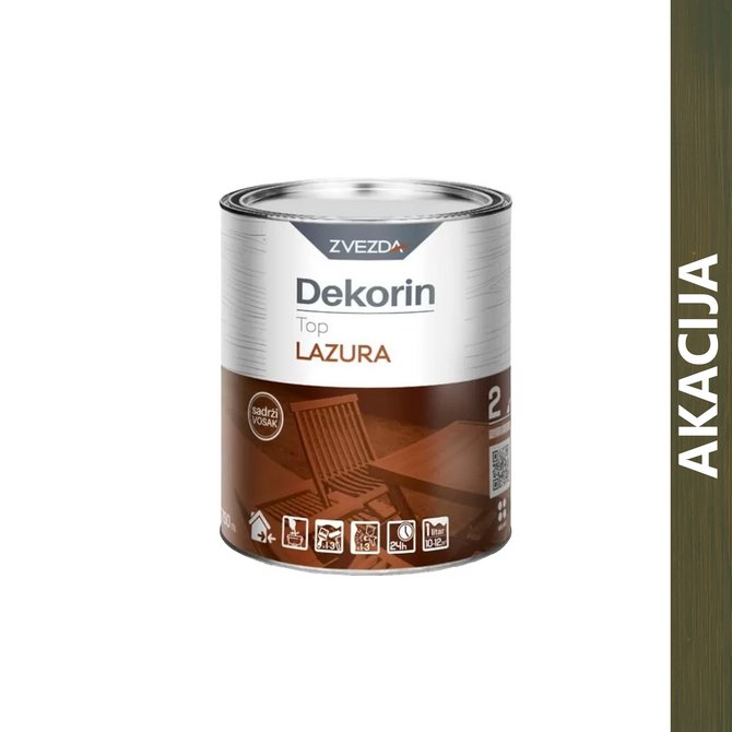 DEKORIN top lazura 0.75l akacija